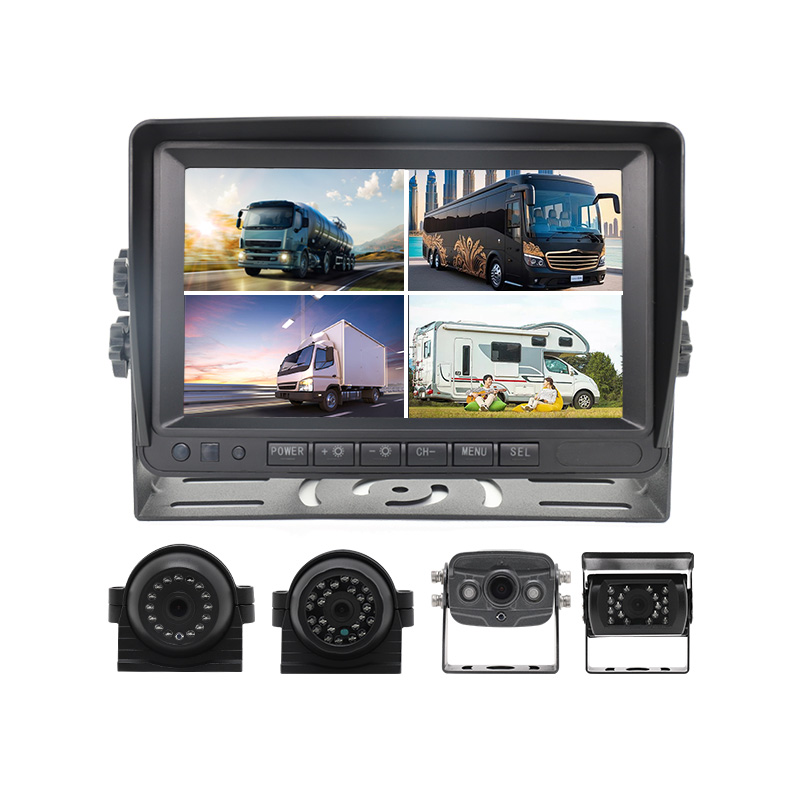 7" Quad Split AHD Monitor with 4 1080P Cameras