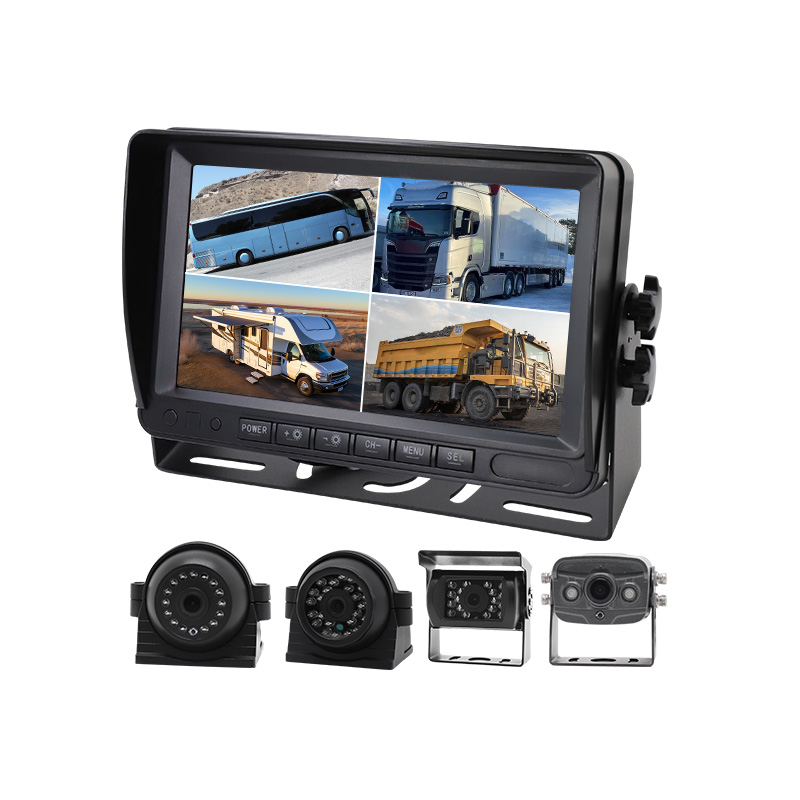 7" Quad Split AHD Monitor with 4 1080P Cameras